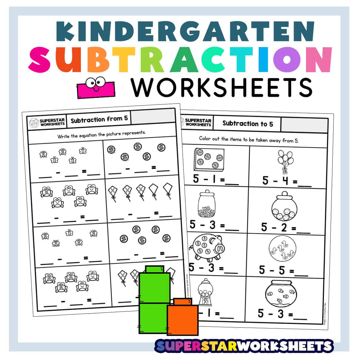 Kindergarten Subtraction Worksheets - Superstar Worksheets