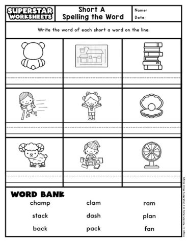 Short A Words - Superstar Worksheets