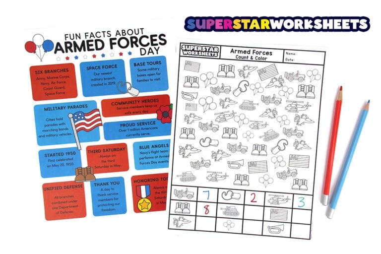 Armed Forces Day (Free Printables) - Superstar Worksheets