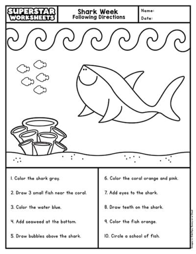 Shark Week Printables (Free Printables) - Superstar Worksheets