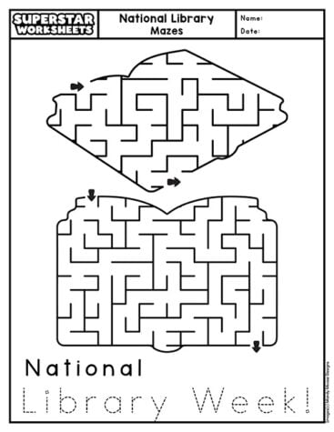 National Library Week (Free Printables) - Superstar Worksheets