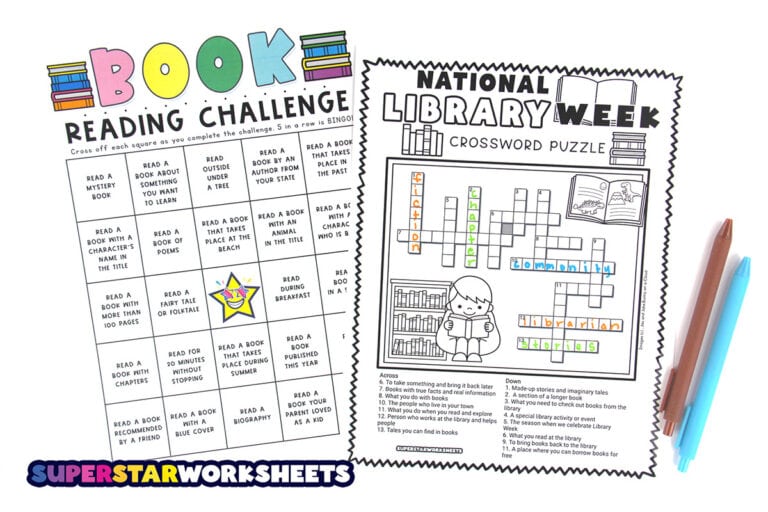 National Library Week (Free Printables) - Superstar Worksheets