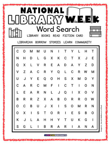 National Library Week (Free Printables) - Superstar Worksheets