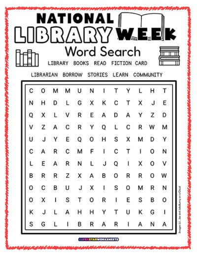 National Library Week (Free Printables) - Superstar Worksheets
