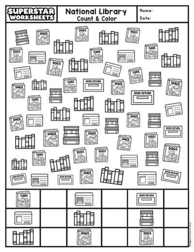 National Library Week (Free Printables) - Superstar Worksheets