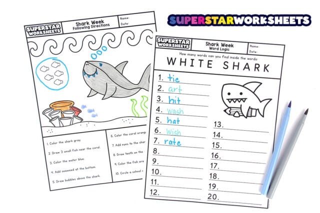 Shark Week Printables (Free Printables) - Superstar Worksheets