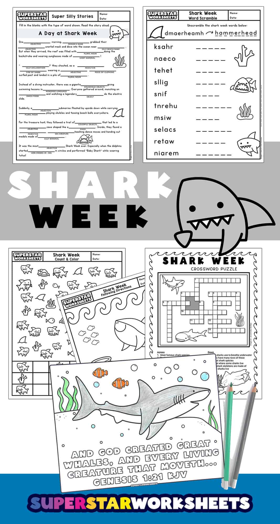 Shark Week Printables (Free Printables) - Superstar Worksheets
