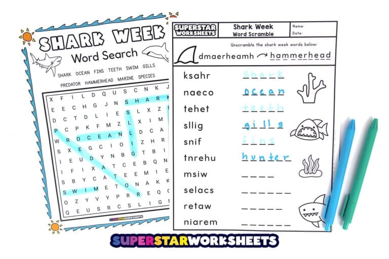Shark Week Printables - Superstar Worksheets
