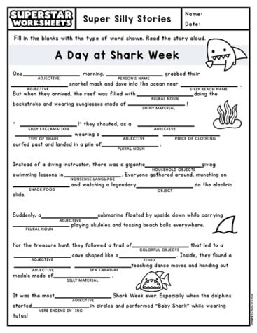 Shark Week Printables (Free Printables) - Superstar Worksheets