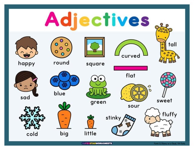 Adjective Worksheets (Free Printables) - Superstar Worksheets