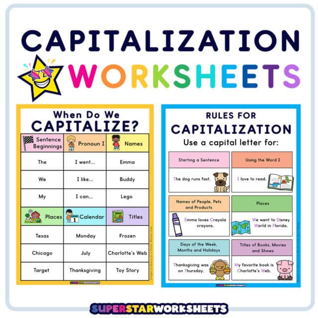Capitalization Worksheets (Free Printables) - Superstar Worksheets