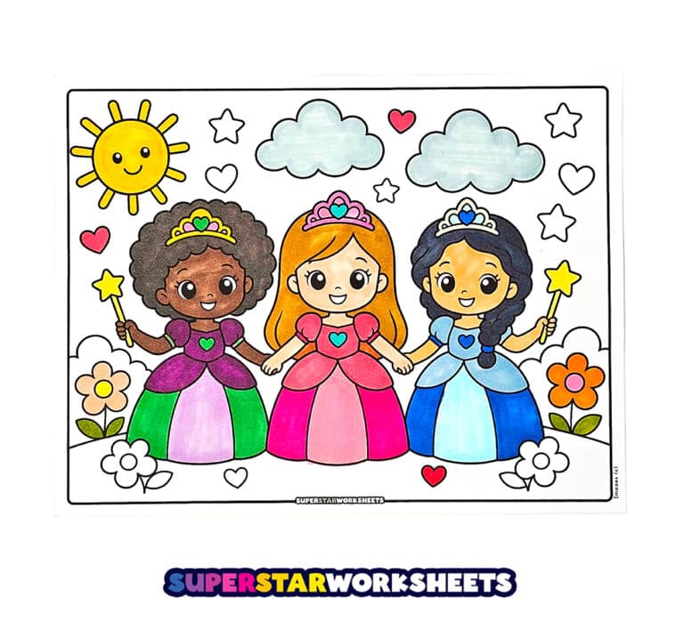 Princess Coloring Pages (Free Printables) - Superstar Worksheets