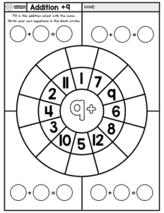 Addition Wheel Worksheets - Superstar Worksheets