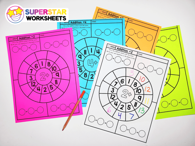 Addition Wheel Worksheets - Superstar Worksheets